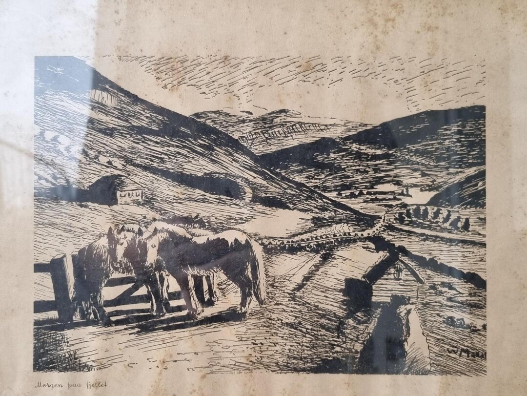 Antique / Vintage Signed Linocut Linocut Print, Historical Prints From ...