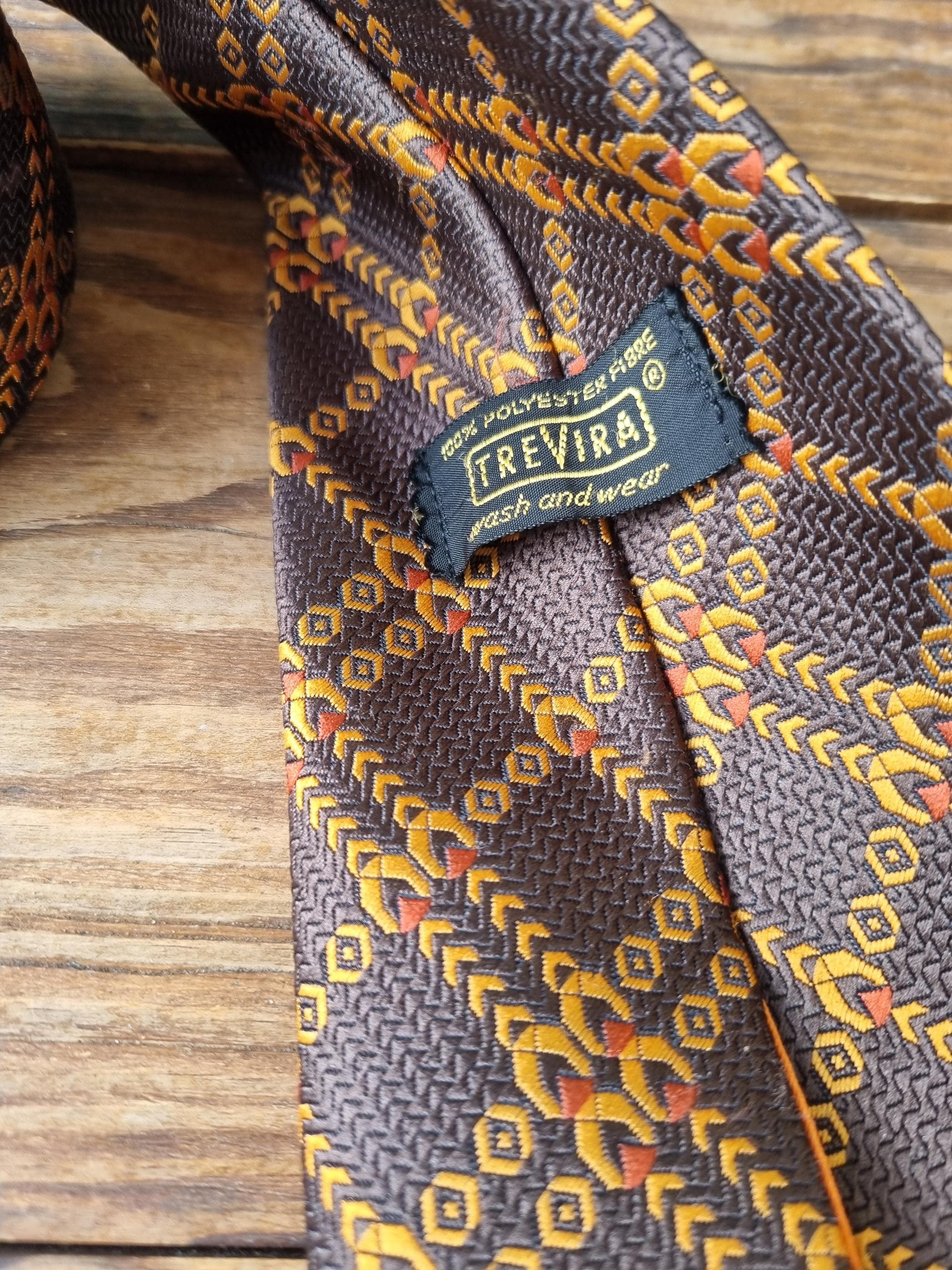 Vintage 70s Trevira Tie Set Geometric Floral Polyester Neckties - Etsy