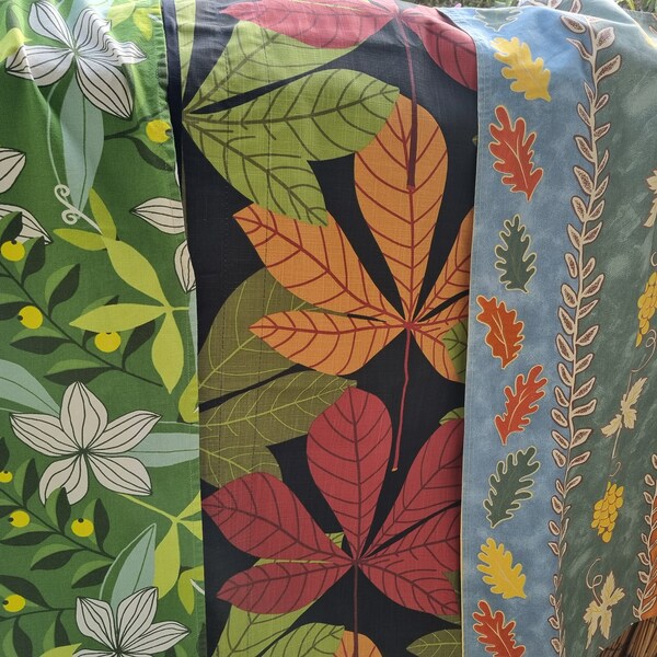 Upholstery Leaf Print Fabric - Etsy