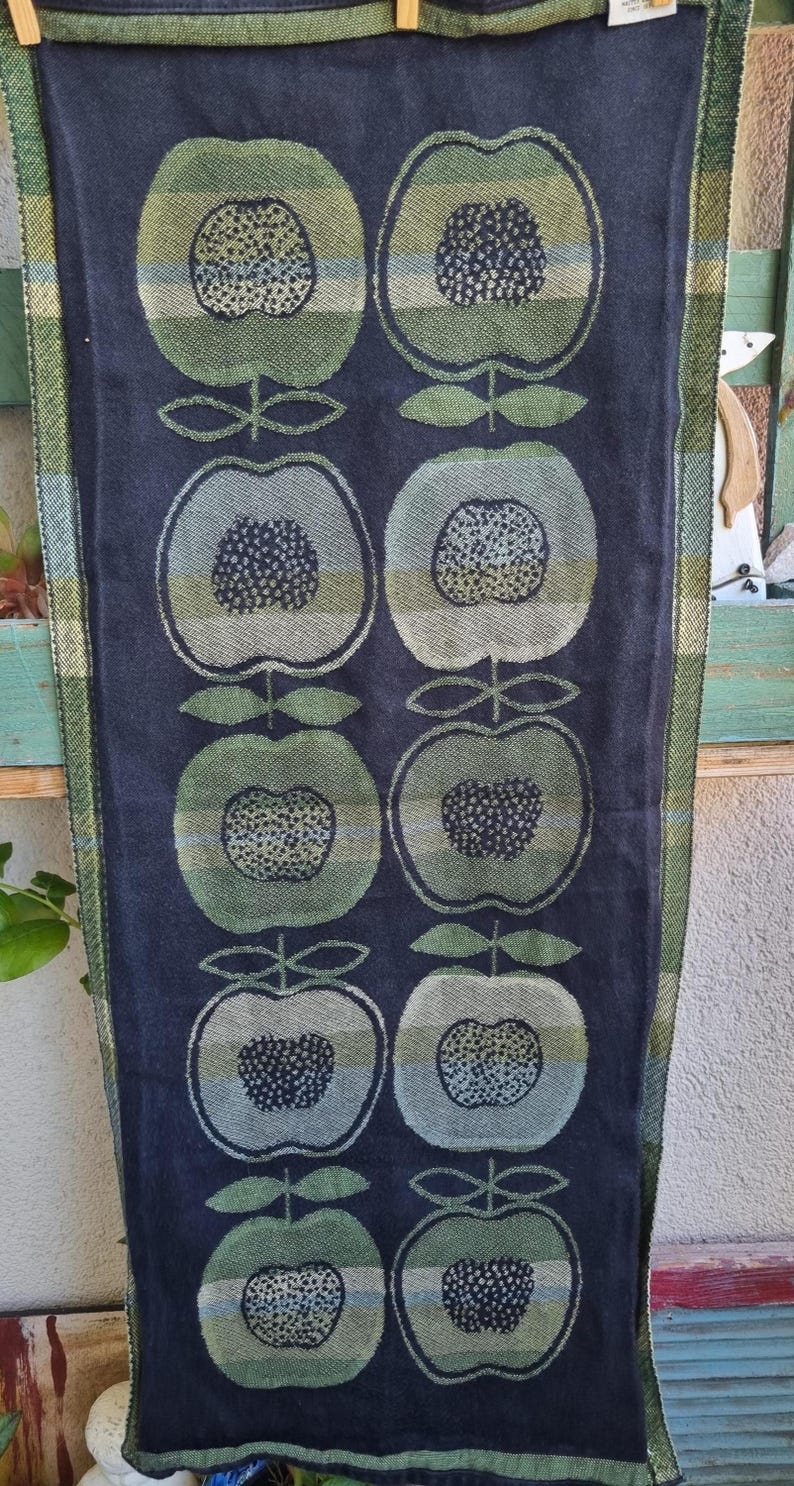 Vintage Swedish Tapestry Towel by Ekelund Linneväveri-mid-century Apple ...