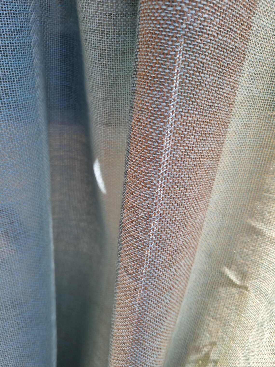 Swedish 70s Net Curtain Panel- Beige Gray Geometric Retro Window Sheer ...