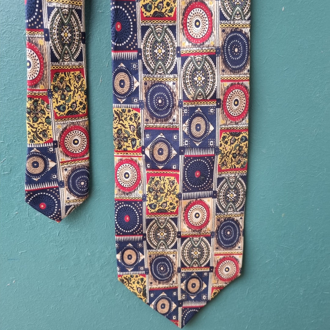 Vintage Carlo Palazzi, Italian Silk Tie, Geometric Print, Colorfully - Etsy