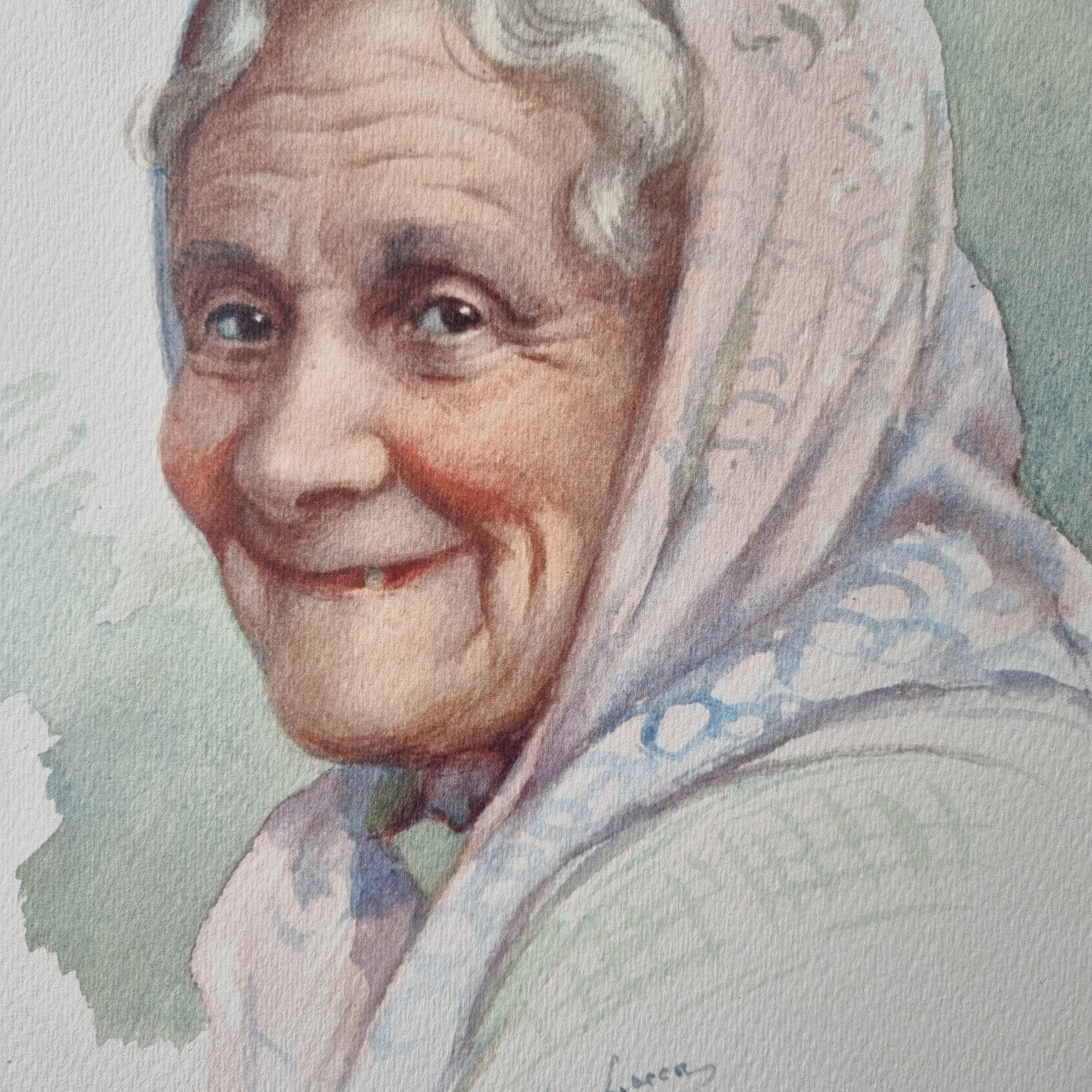 Vintage Arti Grafiche Ricordi Prints, Italy , G.deluca, Old Women ...