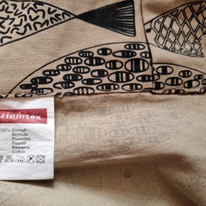 Swedish Vintage Fabric Hemtex, Curtain Panel, Fish Print - Etsy