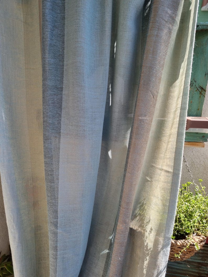 Swedish 70s Net Curtain Panel- Beige Gray Geometric Retro Window Sheer ...