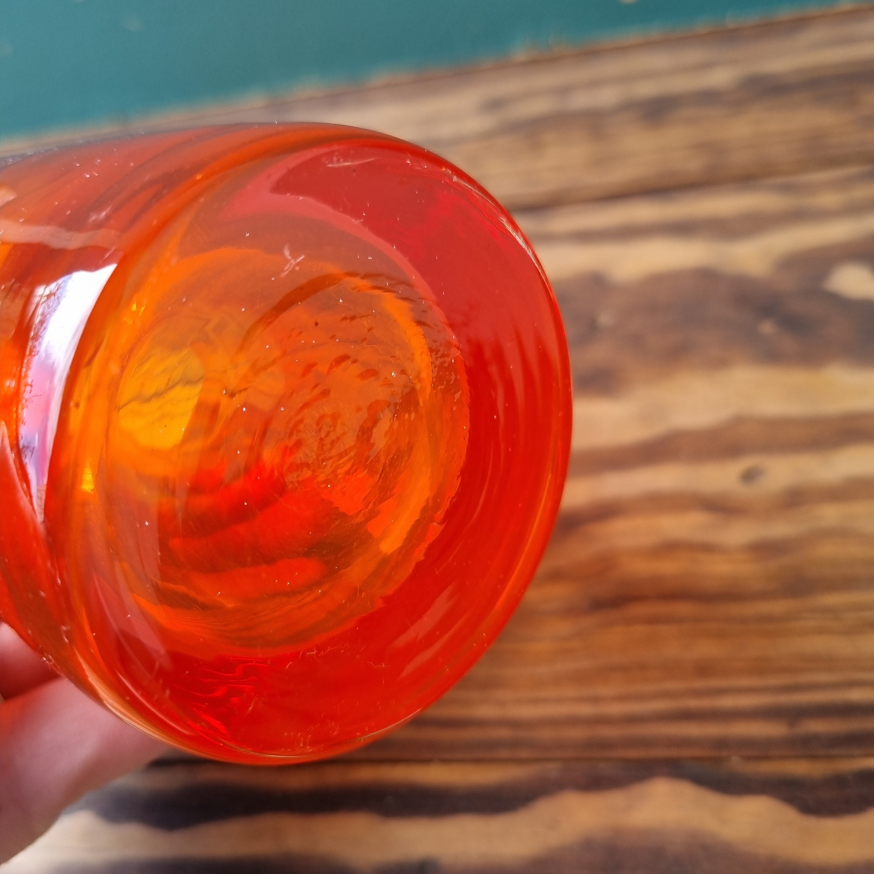 Amber Red Vintage Art Vase, Elegant, Heavy Glass - Etsy