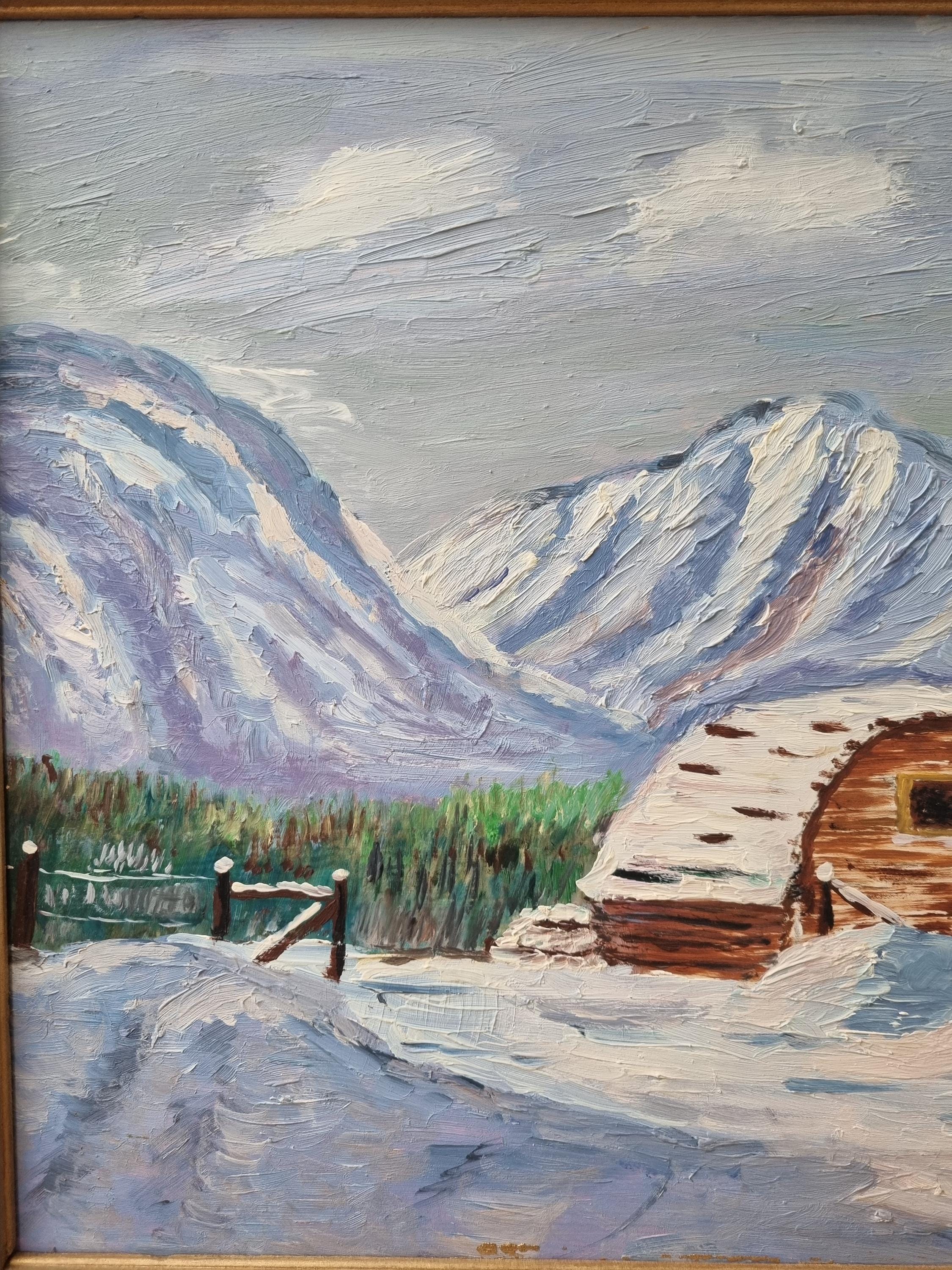 Vintage Winter Oil Painting From Sweden, Original Artwork 78 S - Etsy
