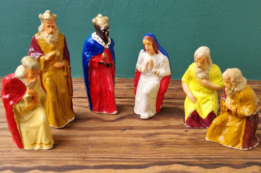 Vintage 1930s Nativity Chalkware Figures Christmas Figurines - Etsy