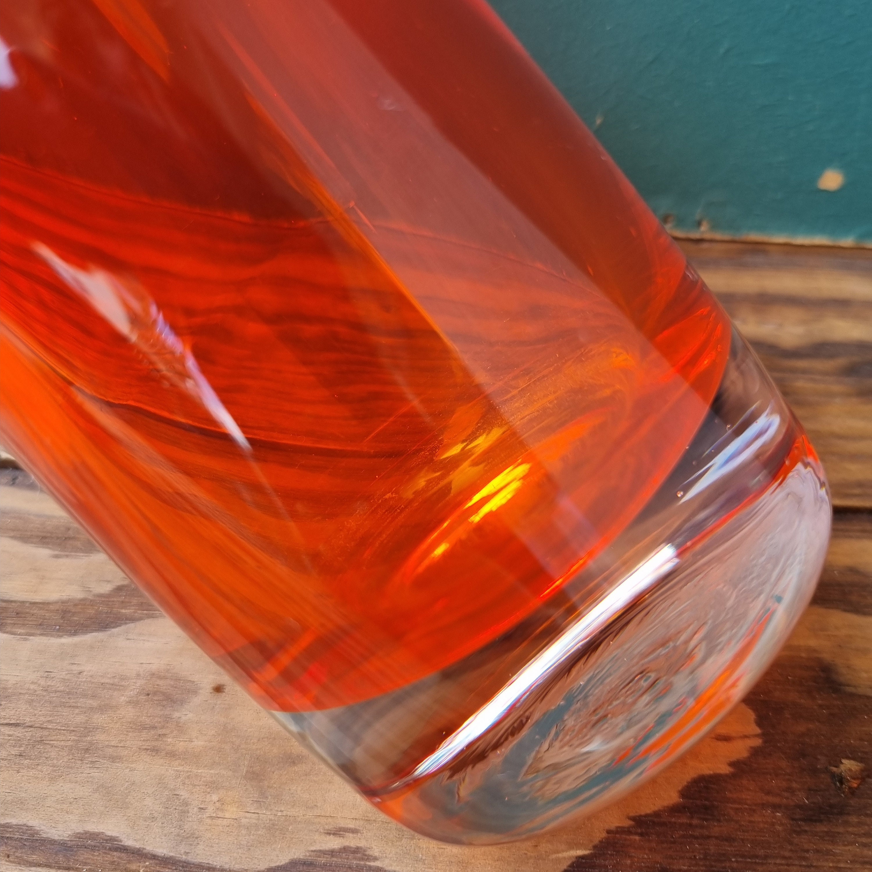 Amber Red Vintage Art Vase, Elegant, Heavy Glass - Etsy