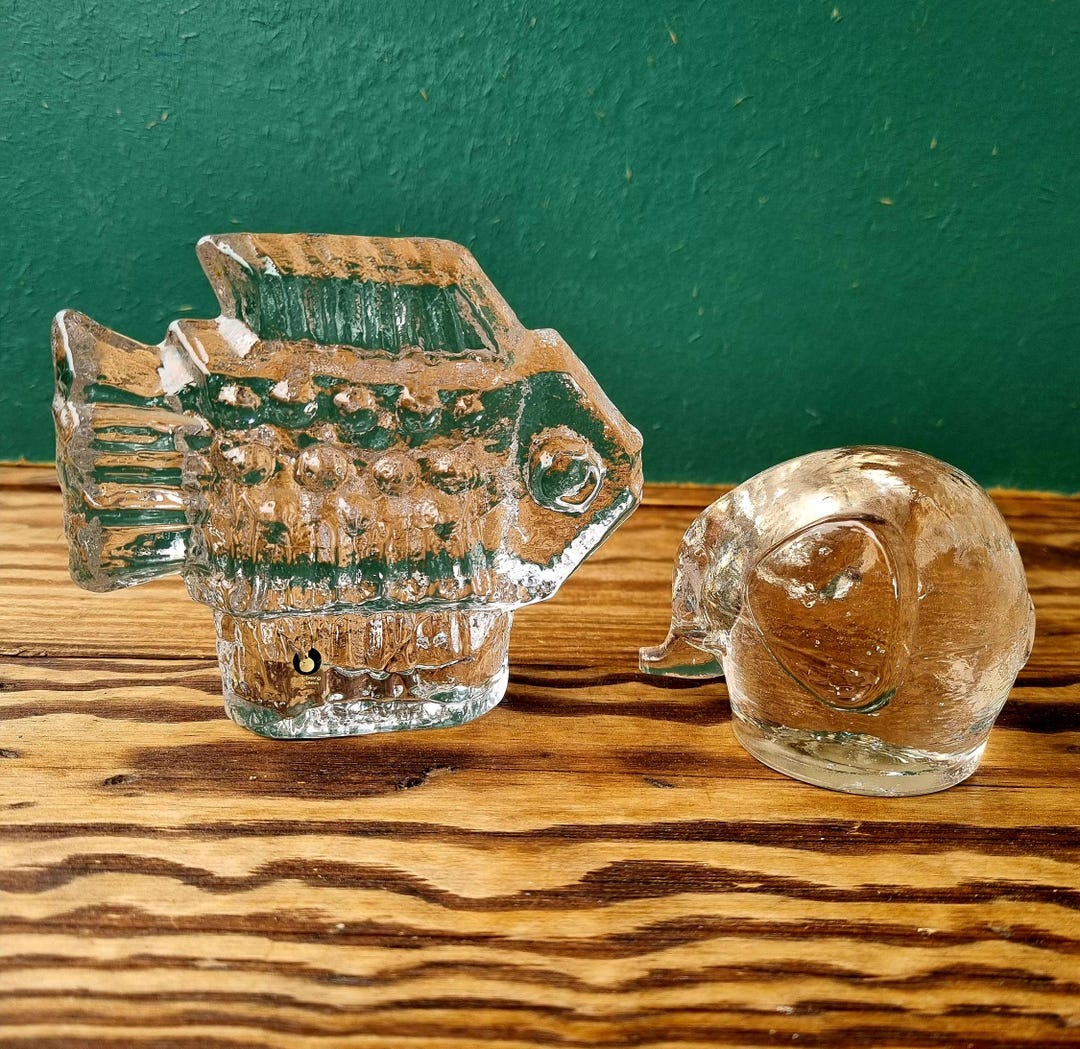 Swedish Vintage Glass Figurines, Pukeberg Glass Fish, Eda Kristall ...