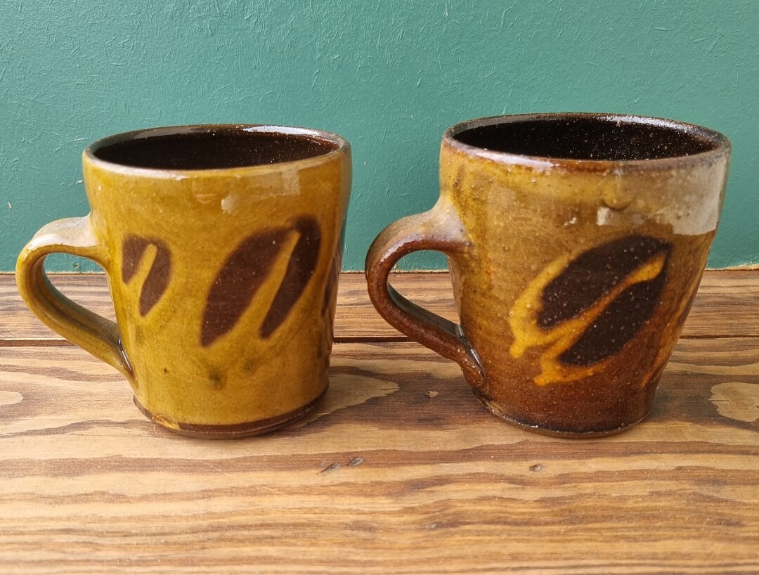 Rustic Coffee Mugs Brown, Vintage Pottery, Hand Made Pottery - Etsy