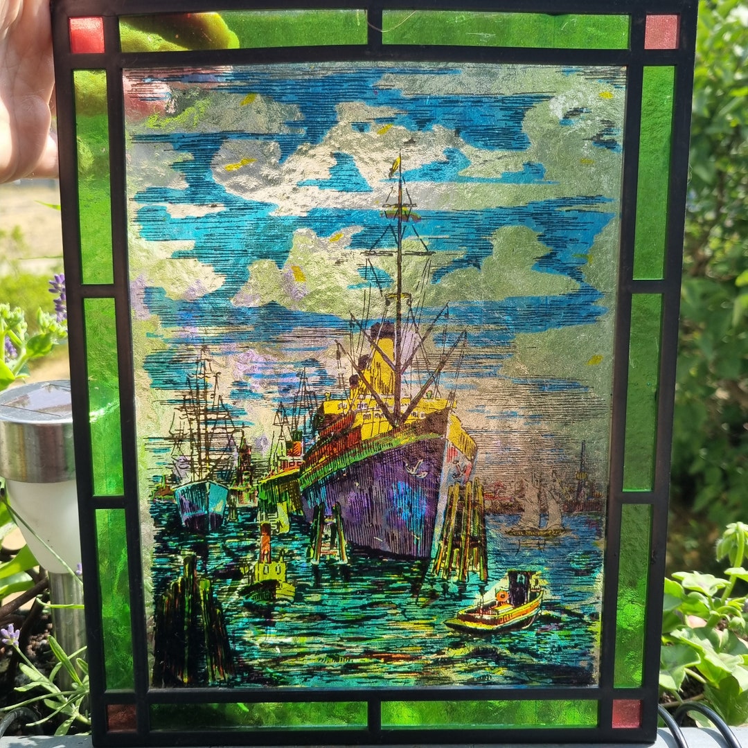 Fishing Boats ,stained Glass Patterns Vintage, Ships, Boats, Nautical ...