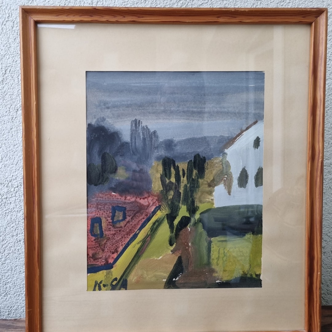 Swedish Modern Art by Karl Gustav Andersson , Landscape, Gouache 60s - Etsy