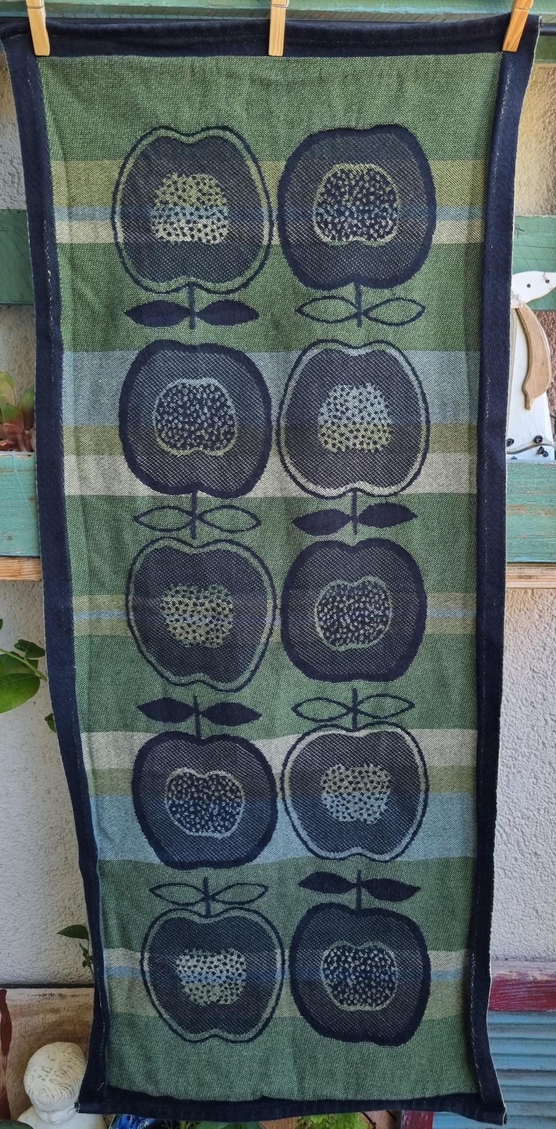 Vintage Swedish Tapestry Towel by Ekelund Linneväveri-mid-century Apple ...