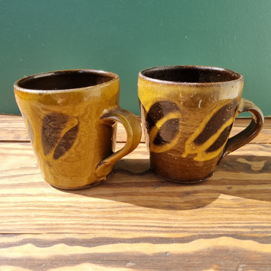 Rustic Coffee Mugs Brown, Vintage Pottery, Hand Made Pottery - Etsy