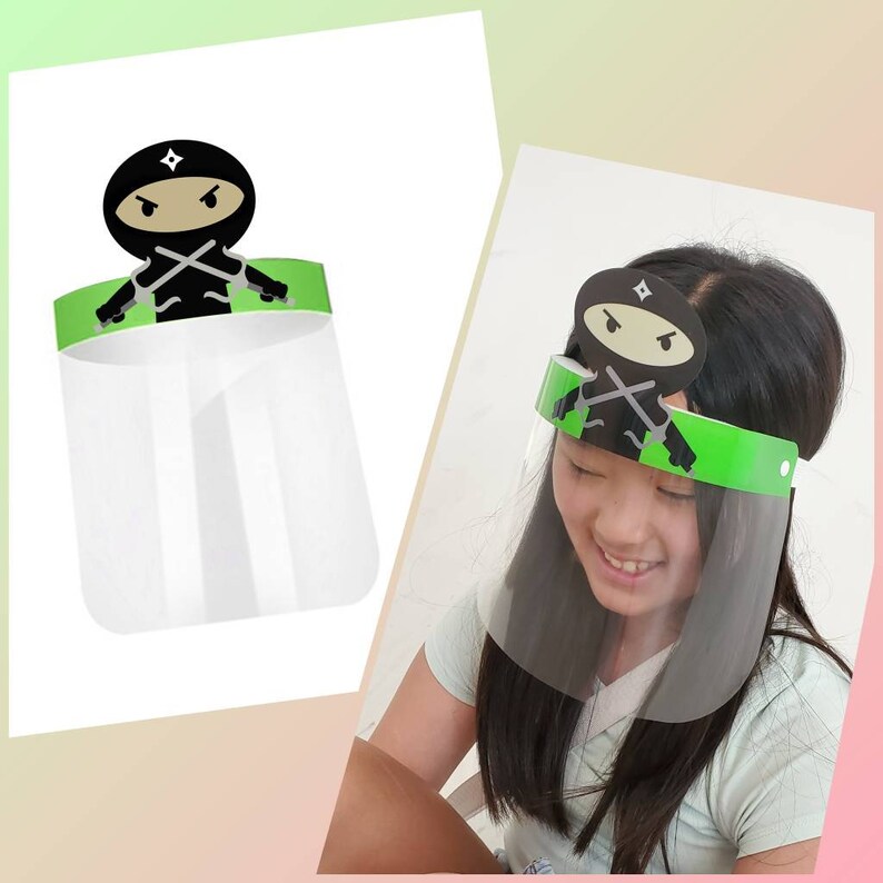 Ninja Face Shield with headband for kids age 4-12 years. | Etsy