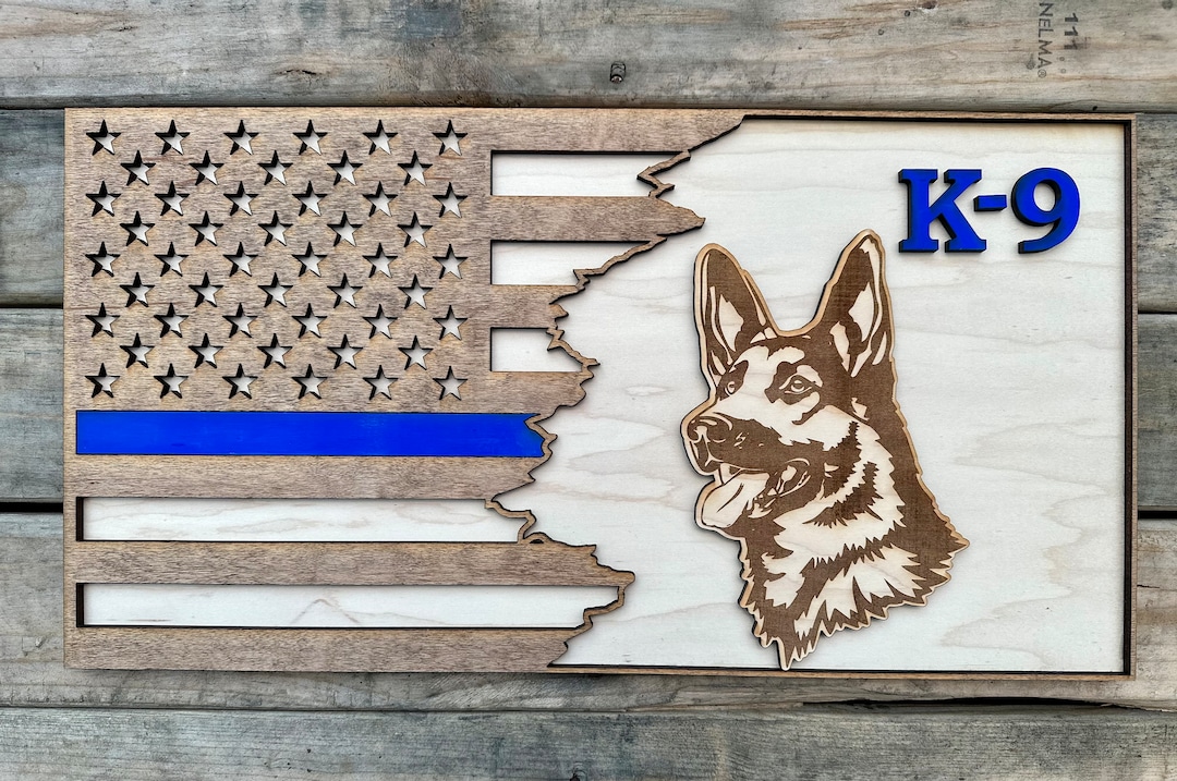 Tattered Police K9 Double Layered Flag Law Enforcement Flag Police Flag ...