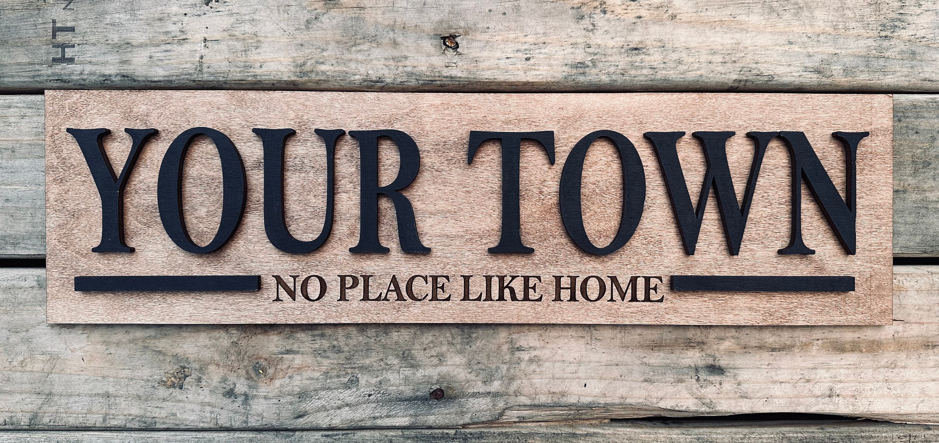 Personalized Hometown Wooden Sign - Etsy