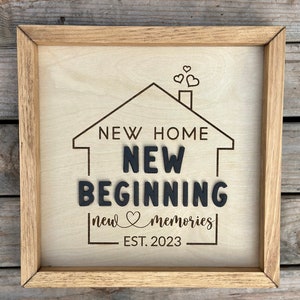 New Home, New Beginning, New Memories Housewarming / Realtor Sign - Etsy