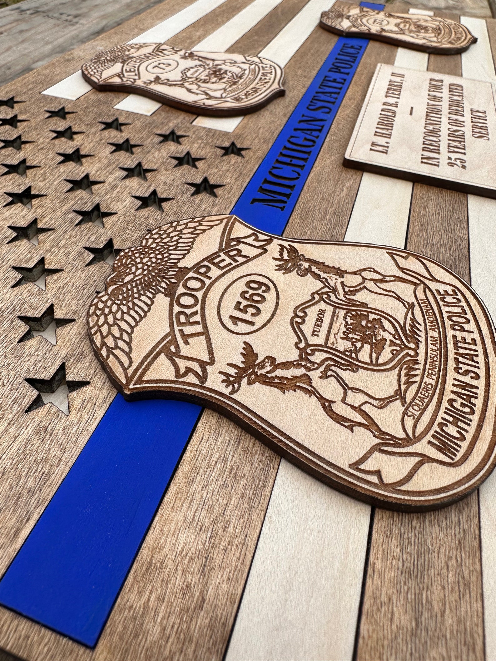 Custom Thin Blue Line Flag | Personalized Law Enforcement Wall Art ...