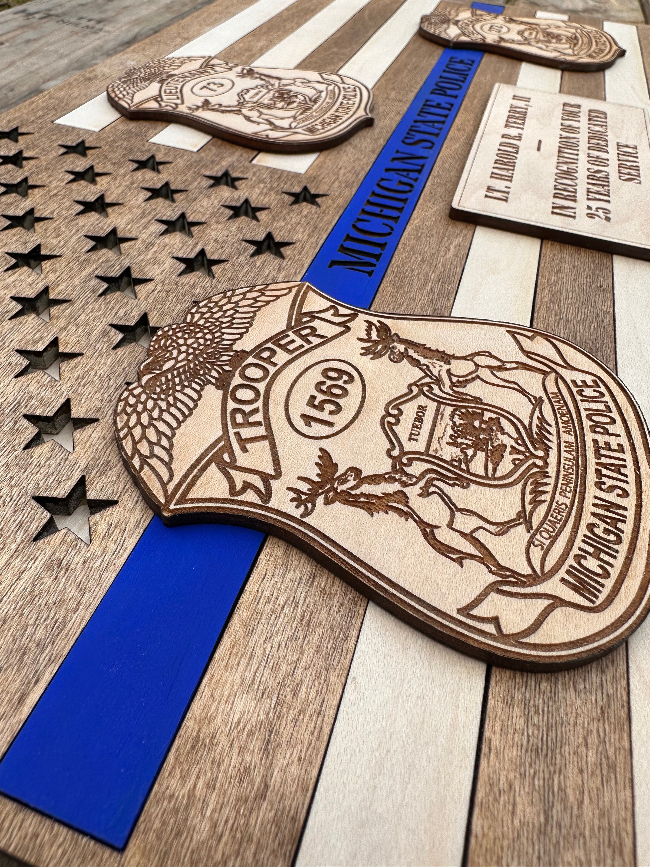 Custom Thin Blue Line Flag | Personalized Law Enforcement Wall Art ...