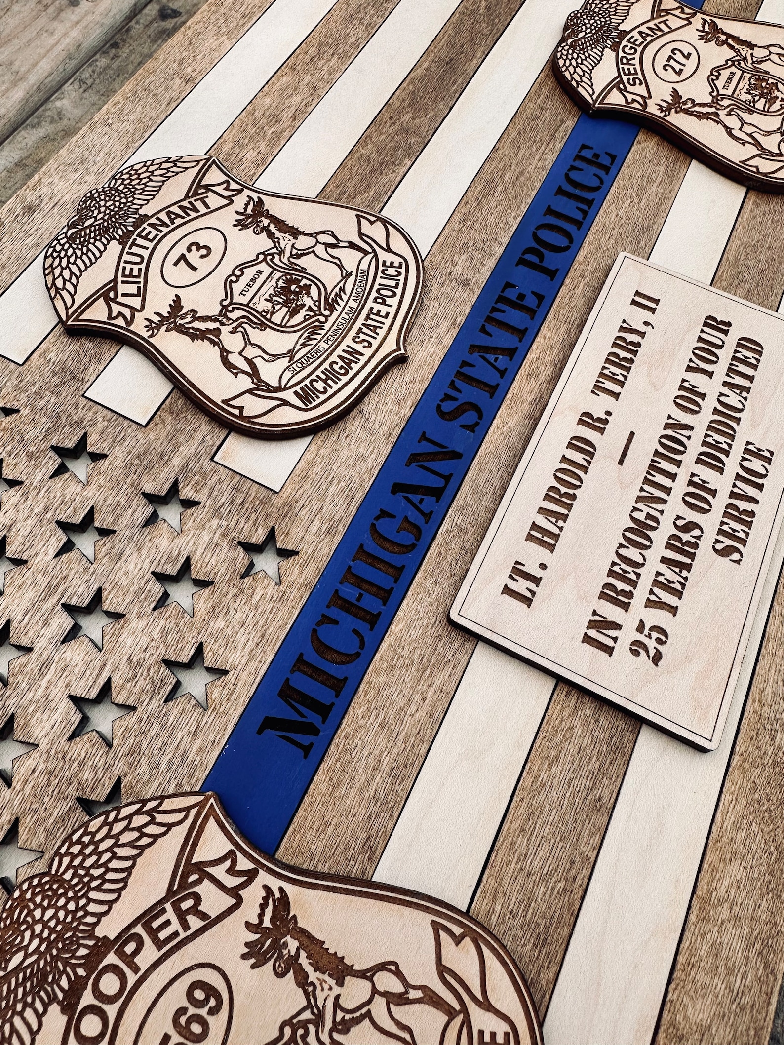 Custom Thin Blue Line Flag | Personalized Law Enforcement Wall Art ...
