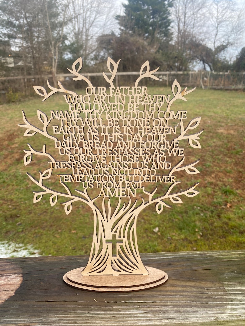 Lords Prayer, Our Father, Prayer Tree, Wooden Tree, Religious Gifts ...