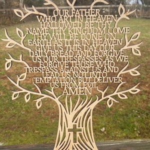 Lords Prayer, Our Father, Prayer Tree, Wooden Tree, Religious Gifts ...
