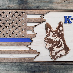 Tattered Police K9 Double Layered Flag Law Enforcement Flag Police Flag ...