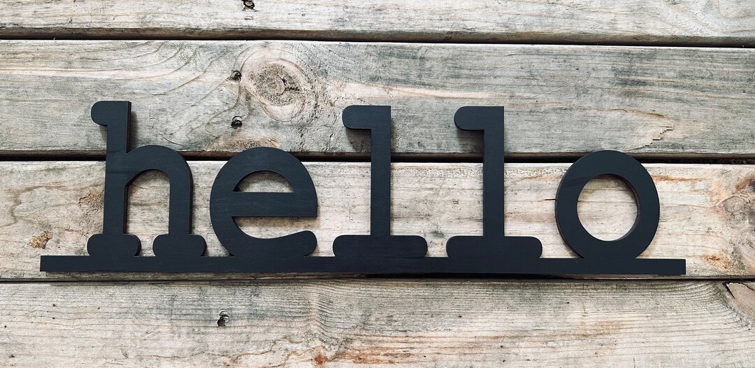 Hello Door Frame Sitter / Sign - Etsy