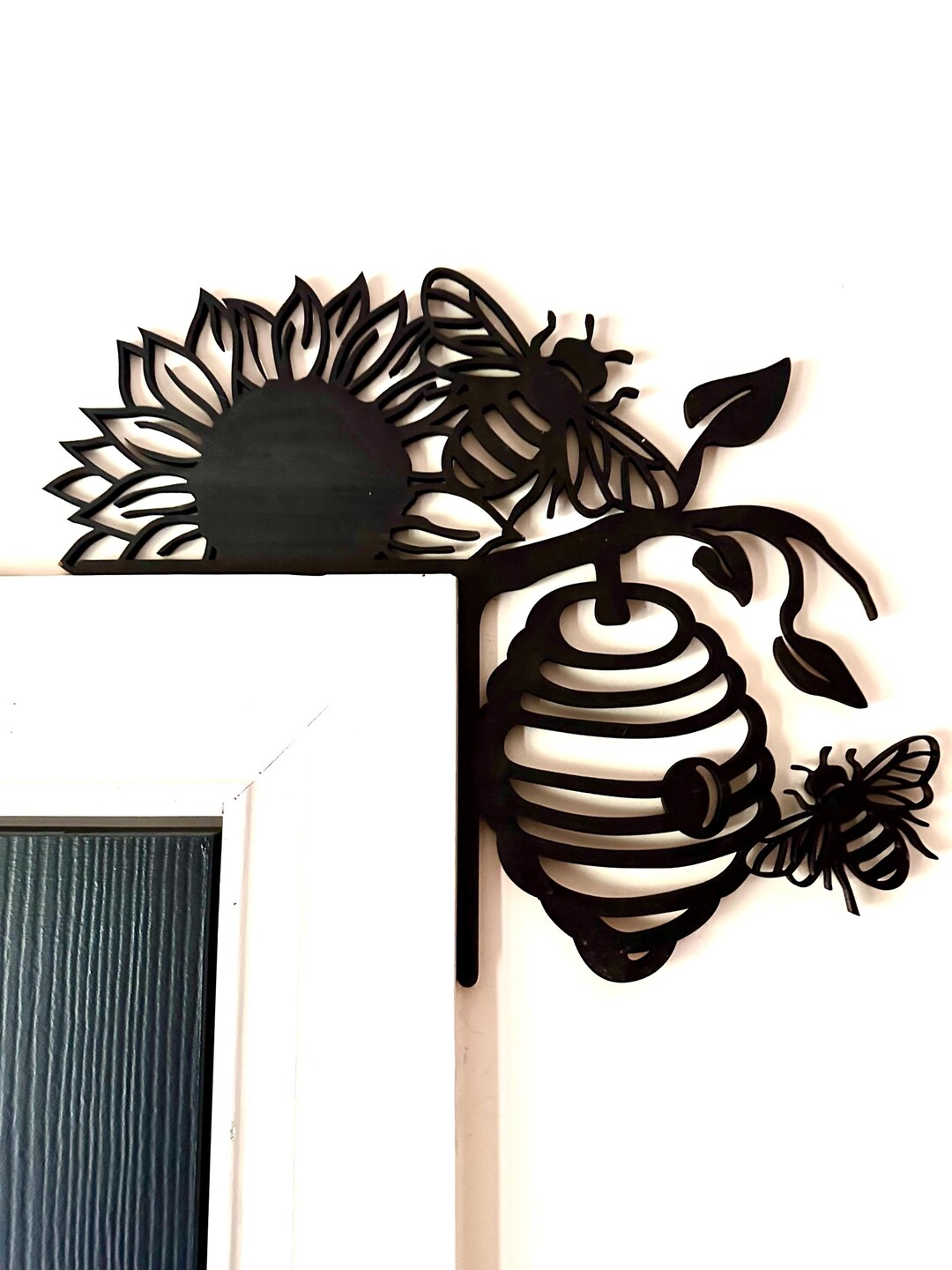 Honeybee Decorative Door or Window Frame Sitter, Honeybee Decor, Hive ...