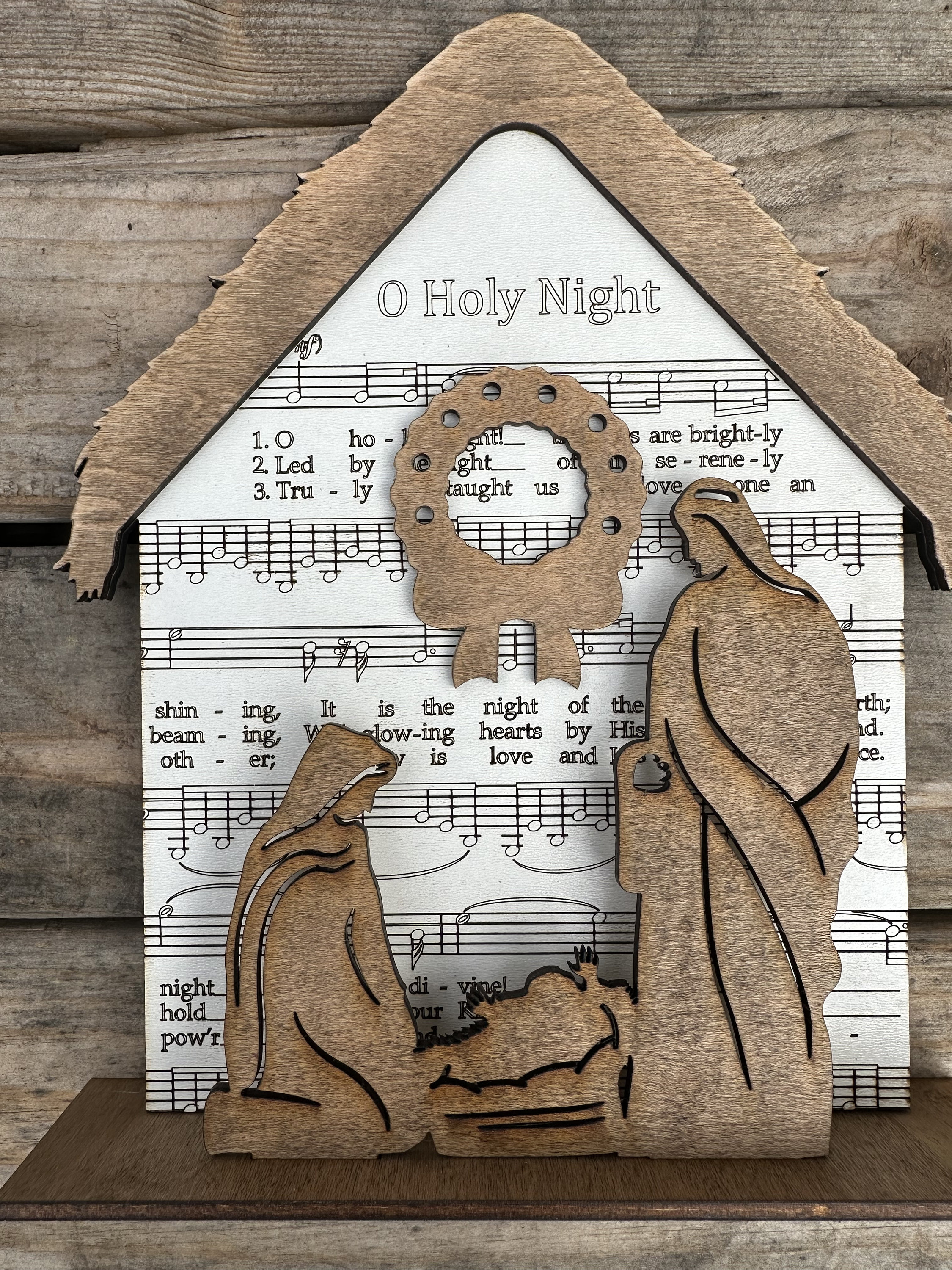 O Holy Night Layered Nativity Shelf Sitter - Etsy