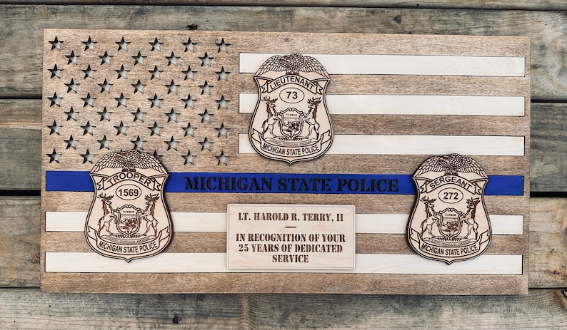 Custom Thin Blue Line Flag | Personalized Law Enforcement Wall Art ...