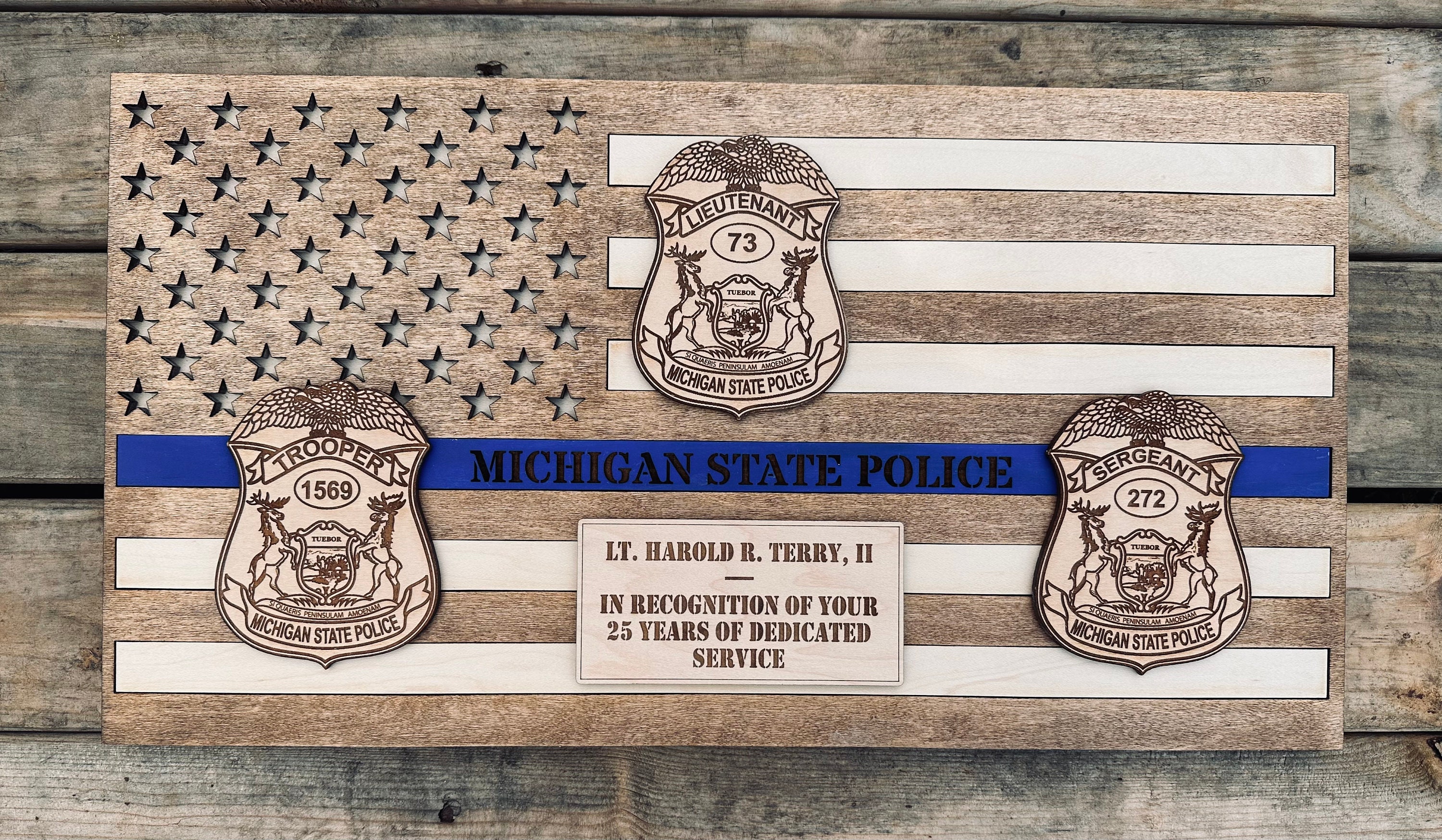 Custom Thin Blue Line Flag | Personalized Law Enforcement Wall Art ...