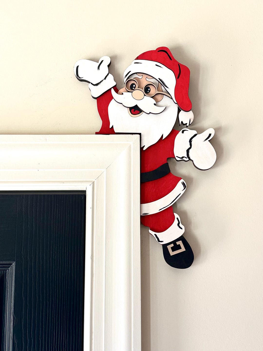 Christmas Decorative Door or Window Frame Sitters, Santa Decor ...