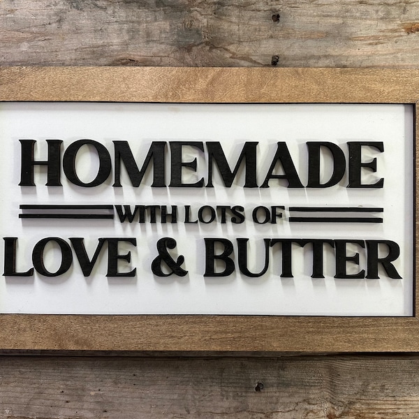 Homemade With Lots of Love and Butter Sign - Etsy