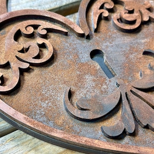 Faux Rusted Heart Shaped Lock and Key - Old Rusted Lock and Key - Heart ...