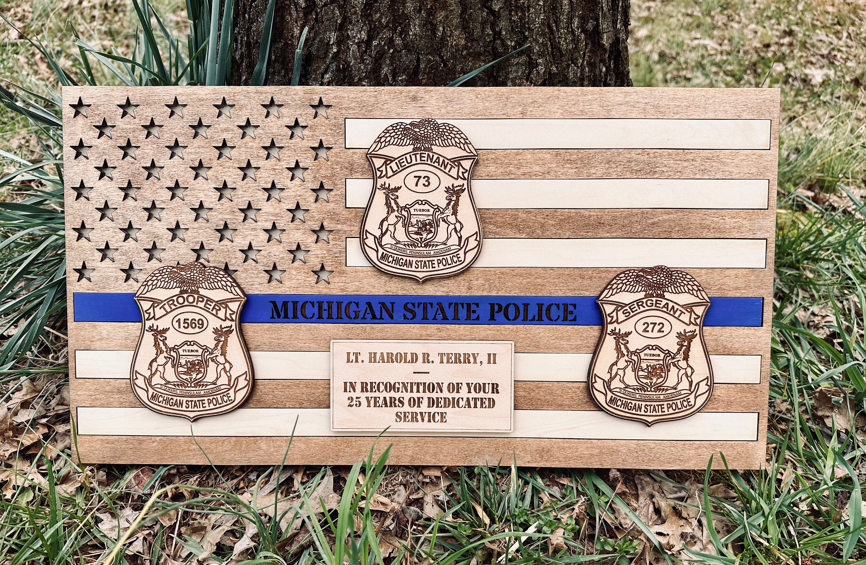 Custom Thin Blue Line Flag | Personalized Law Enforcement Wall Art ...
