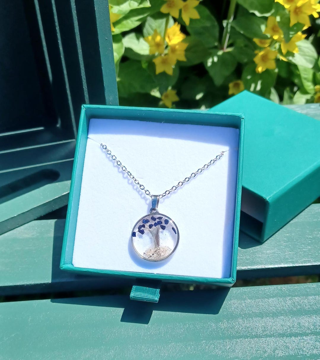 Personalized Tree of Life Hair Keepsake Necklace, Resin Hair Necklace ...