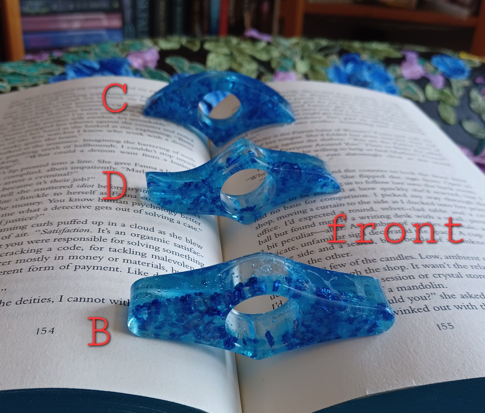 Sparkle Blue Resin Book Page Holder, Thumb Page Holder, Page Spreader ...