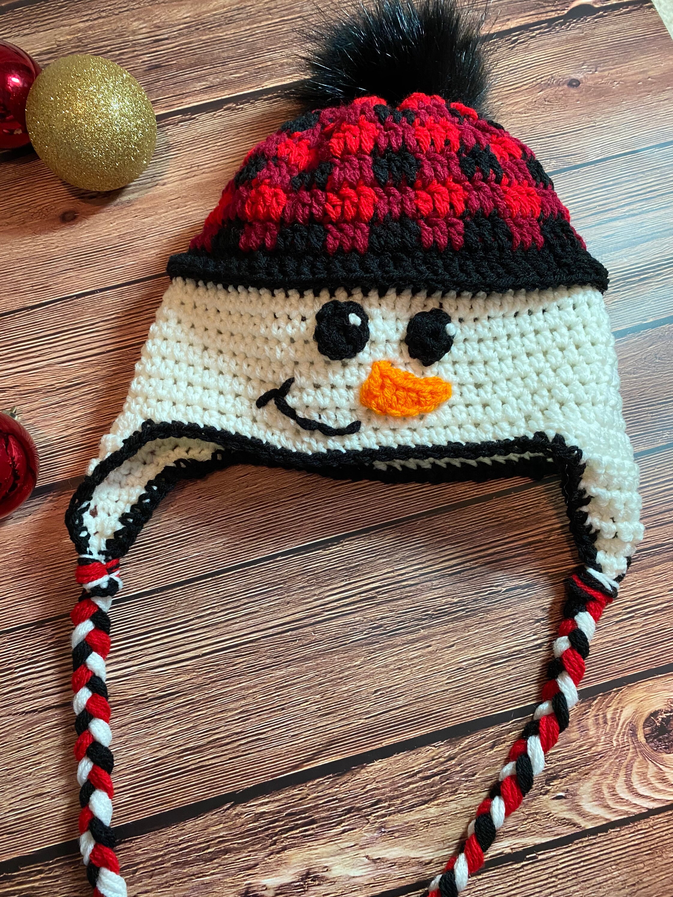 Kid's Snowman Hat Children's Buffalo Plaid Snowman | Etsy