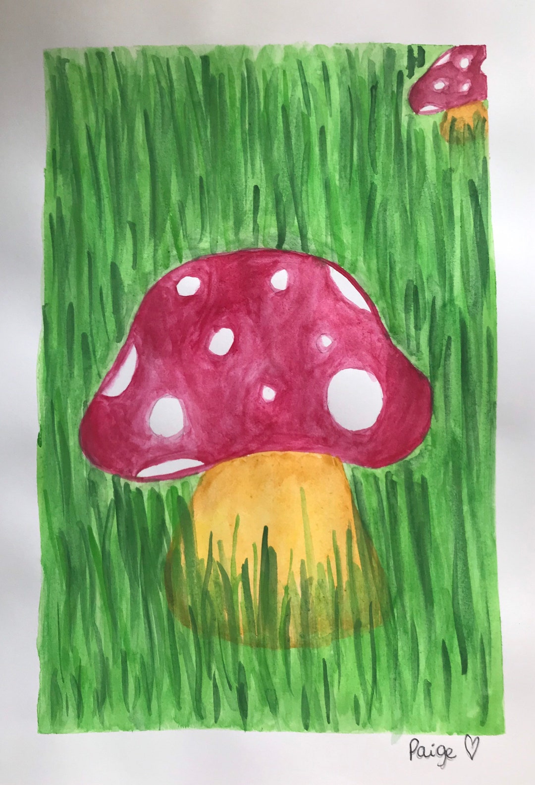 Watercolour Toadstool Painting - Etsy