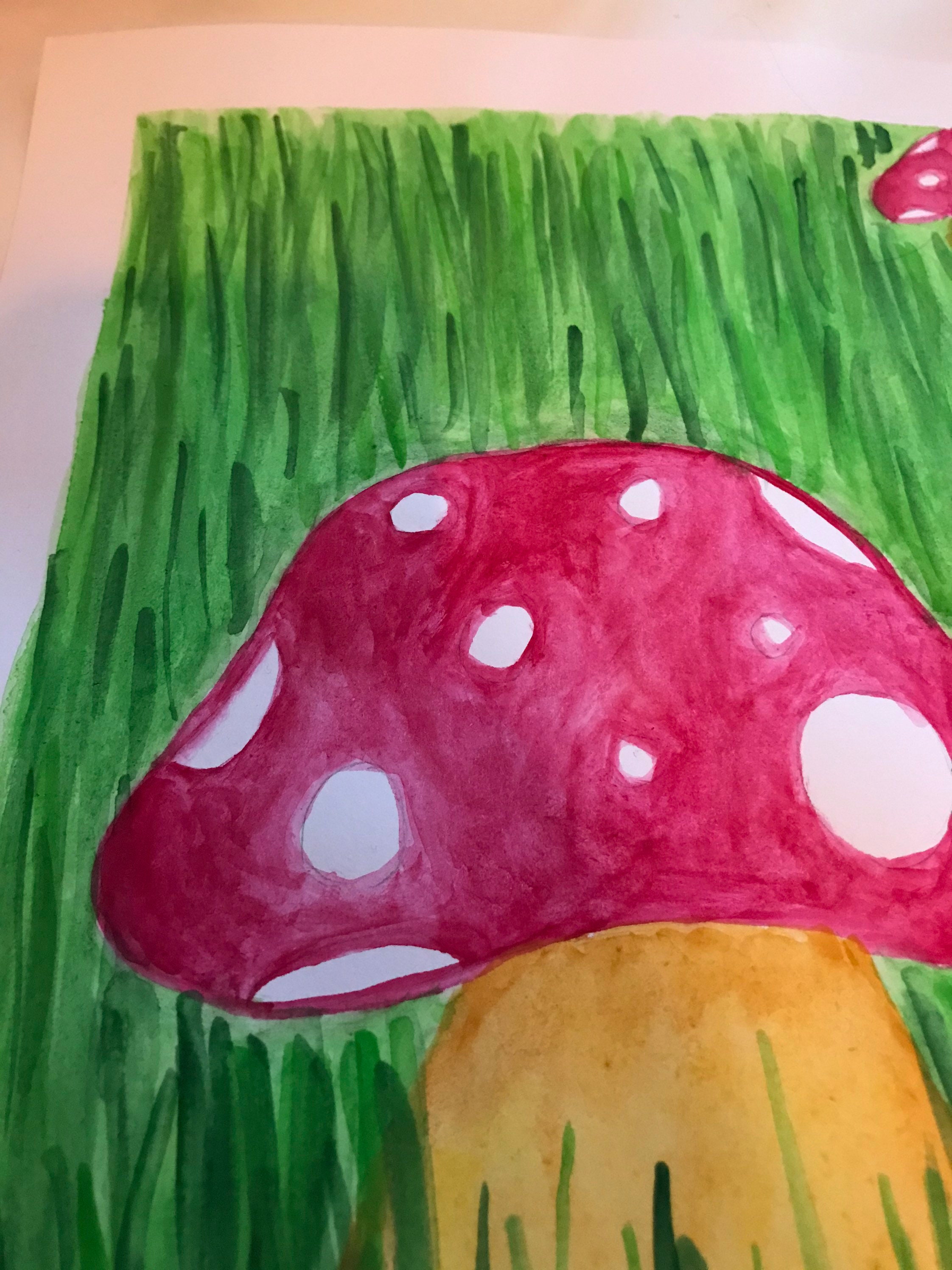 Watercolour Toadstool Painting - Etsy