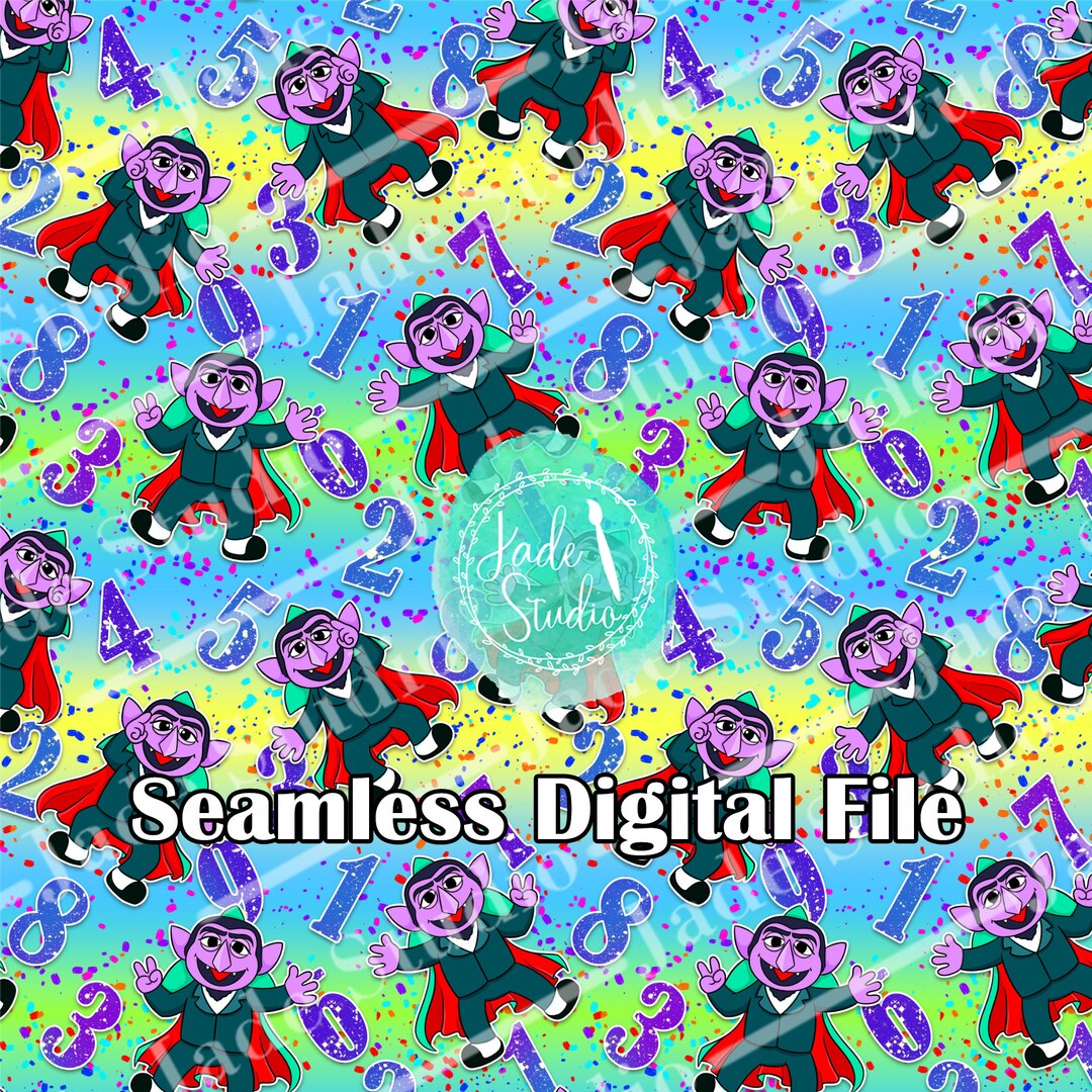 Kids Counting Vampire, Inspired Digital Seamless Pattern Design File - Etsy