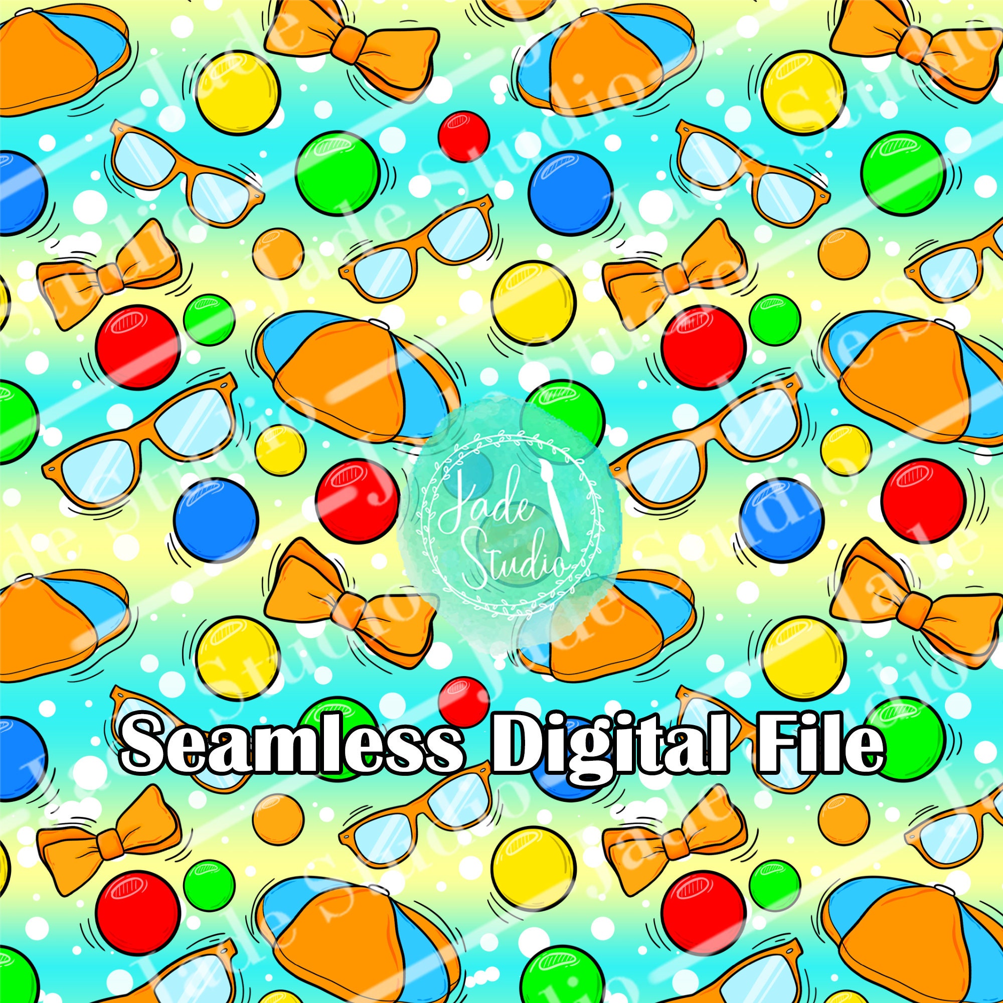 Cartoon Character Inspired Kids Digital Seamless Pattern | Etsy