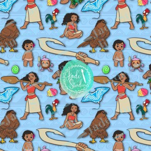 Moana 6 Digital Design Set Background Designs Seamless Pattern - Etsy