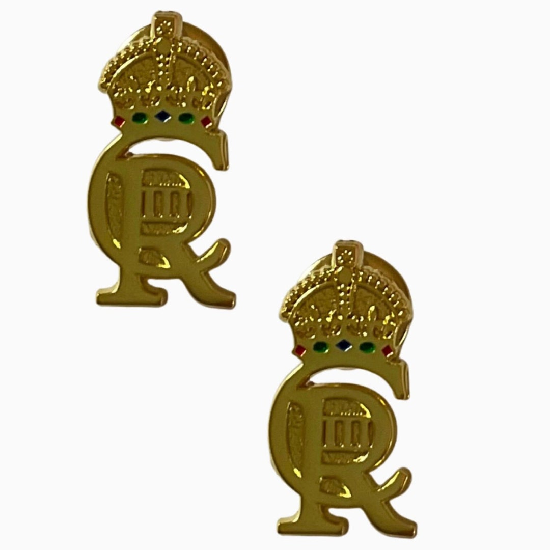 King Charles Badges Gold Plated Pin Badges Pack of 2 - Etsy