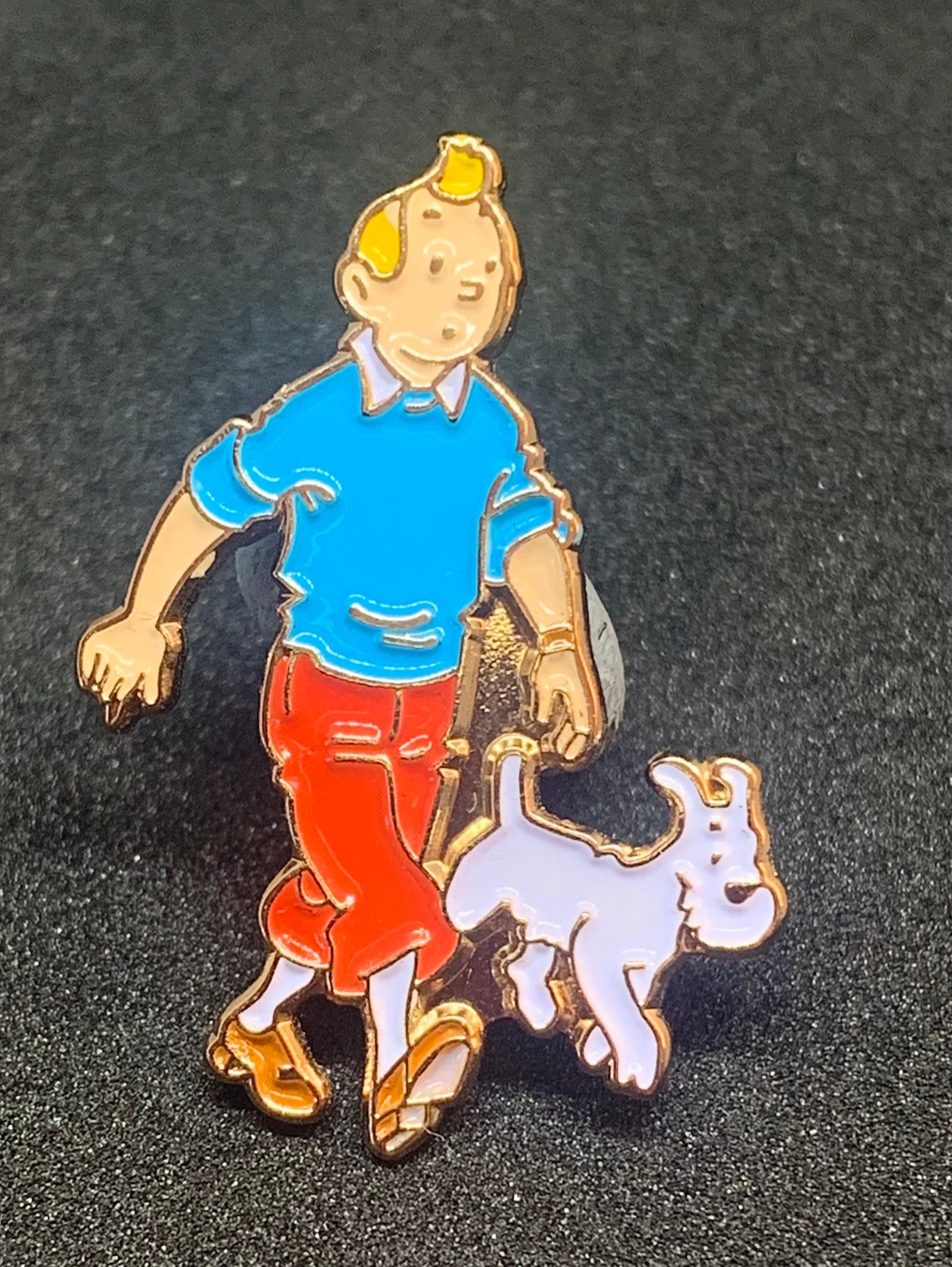 Tintin and Snowy Pin Badge Full Enamel Pin Badge Cartoon | Etsy