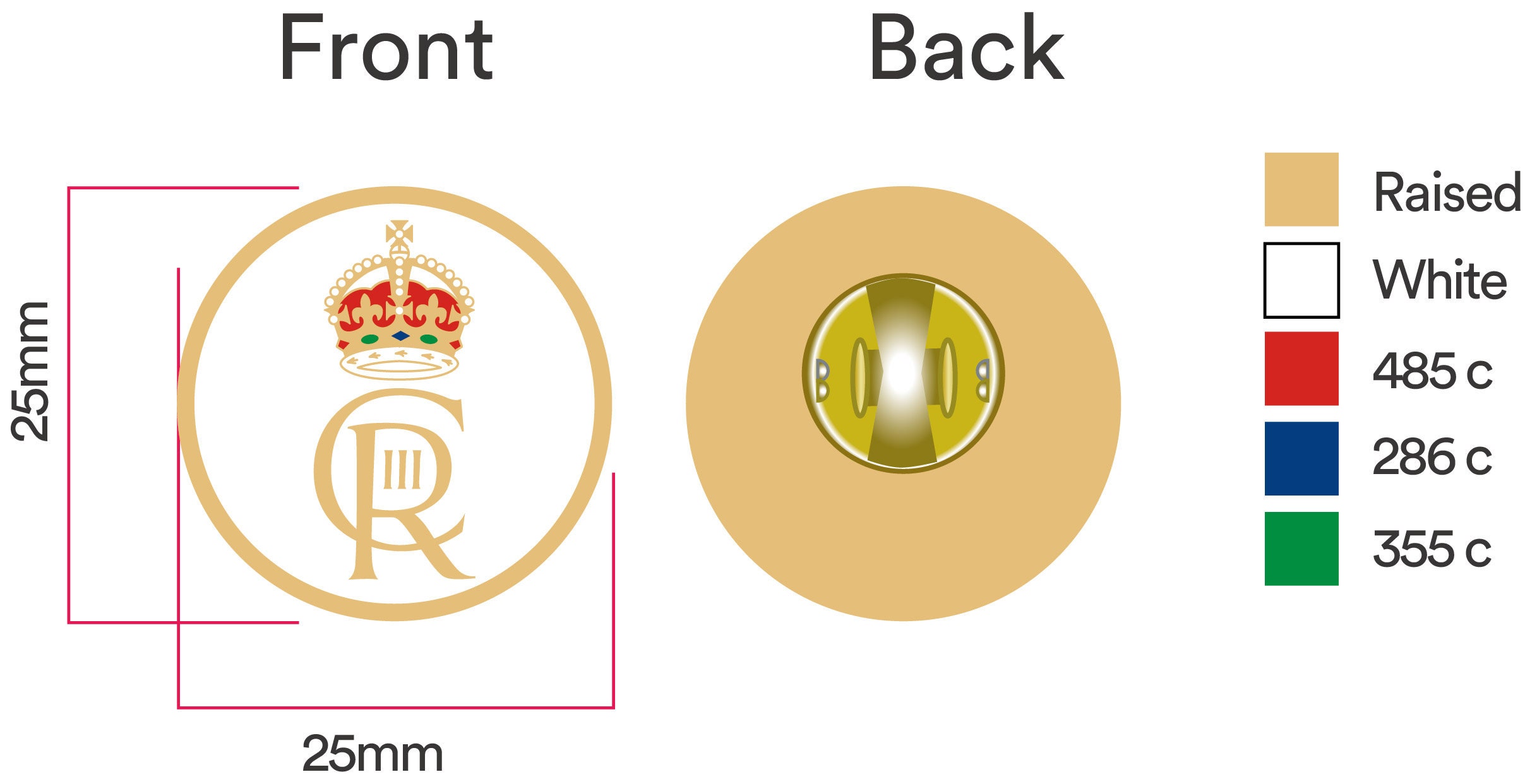 King Charles III Badges Coronation Pin Badges Set of 2 Lenamel - Etsy ...