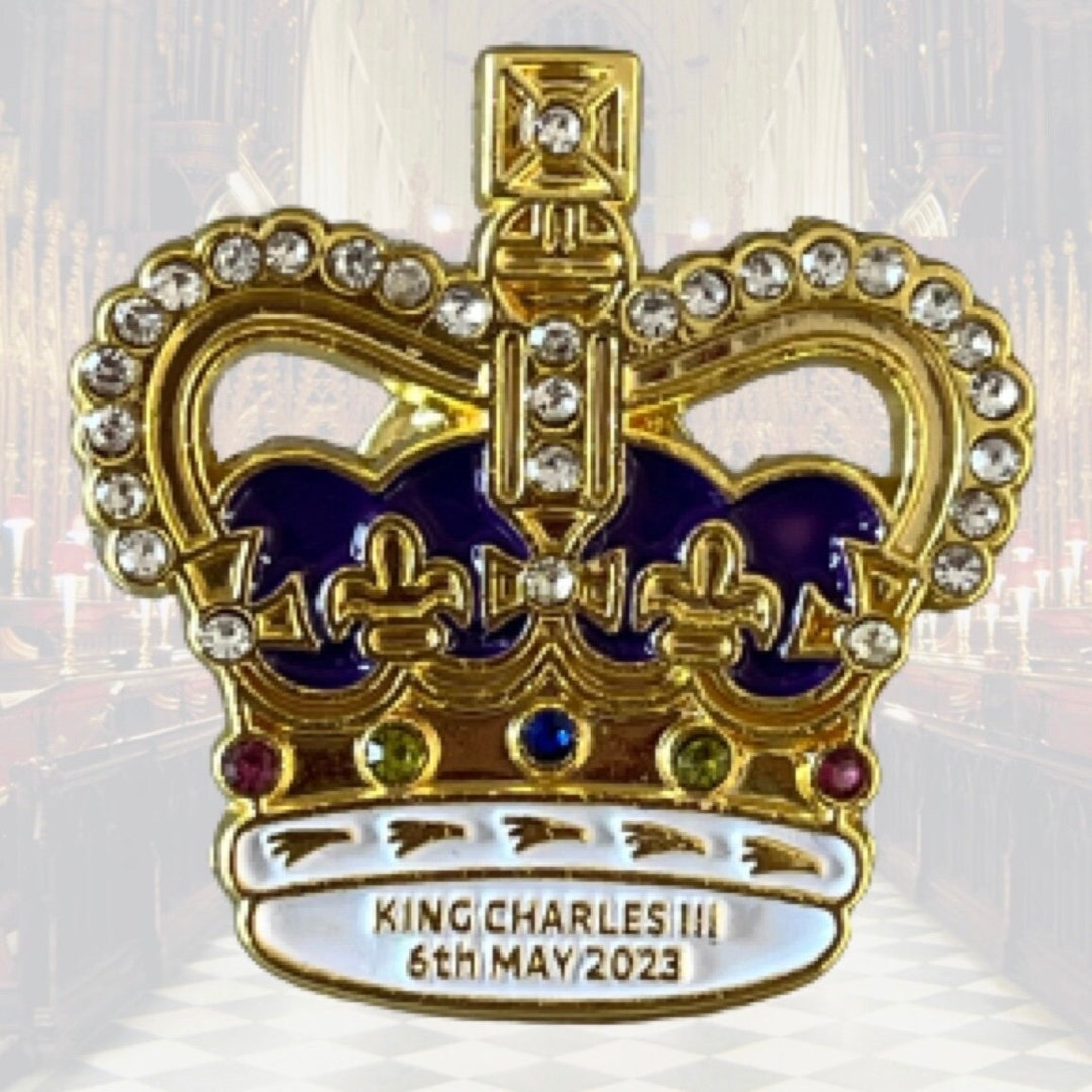 Coronation Pin Badge King Charles III Badge Enamel With Paste Je - Etsy